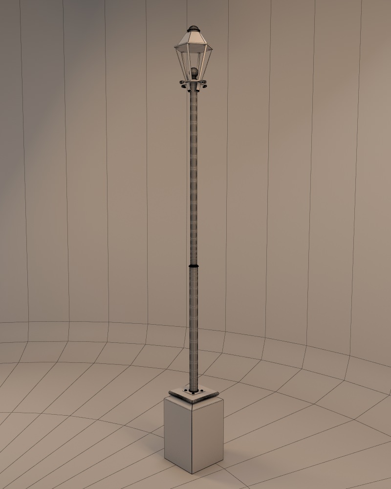 Colonial Street Lamp free 3D model | CGTrader