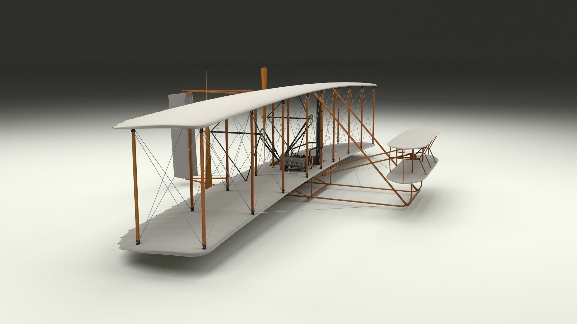 Animated Wright Flyer 1903 3D model animated rigged | CGTrader