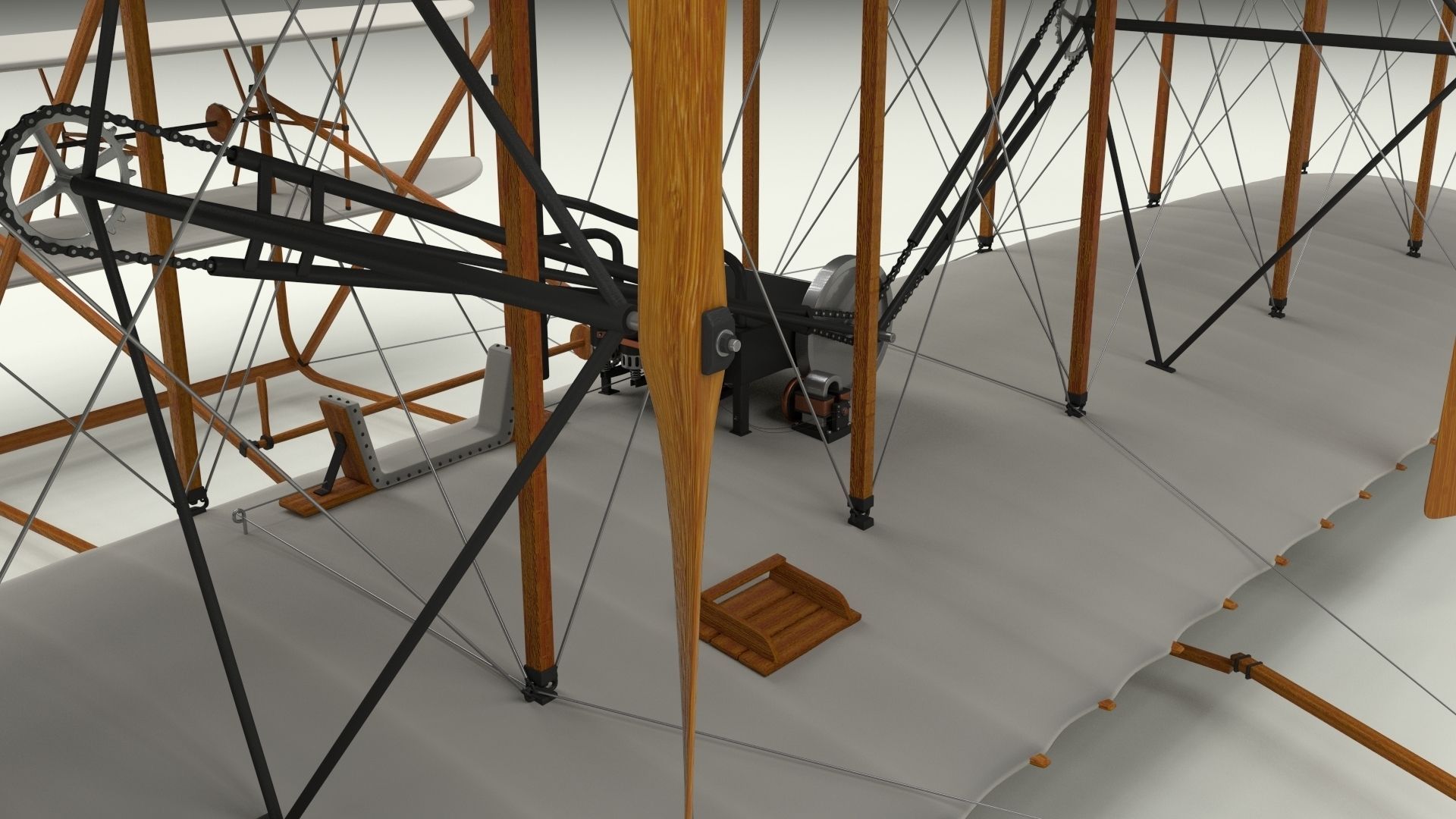 Animated Wright Flyer 1903 3D model animated rigged | CGTrader