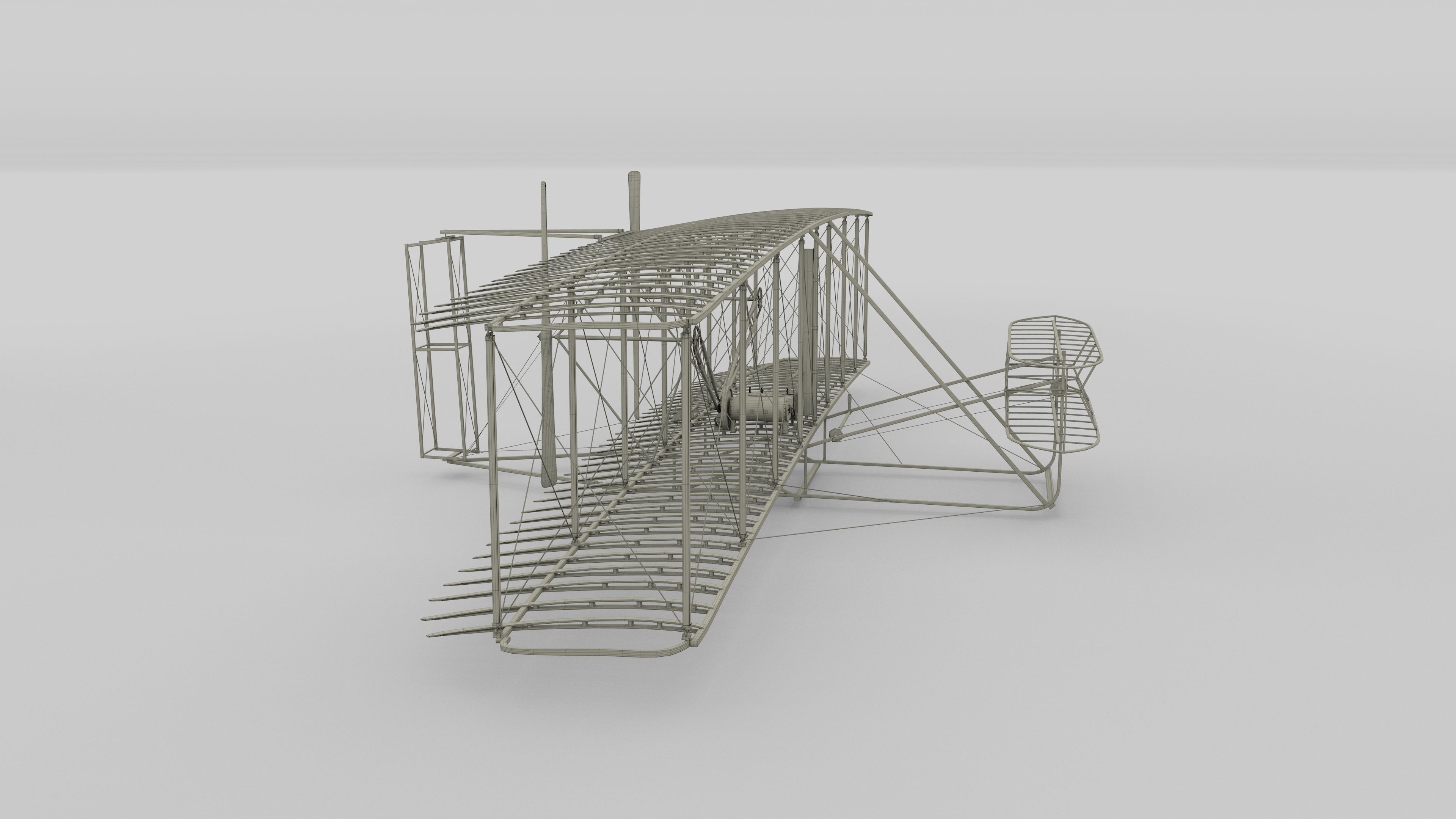 Animated Wright Flyer 1903 3D model animated rigged | CGTrader