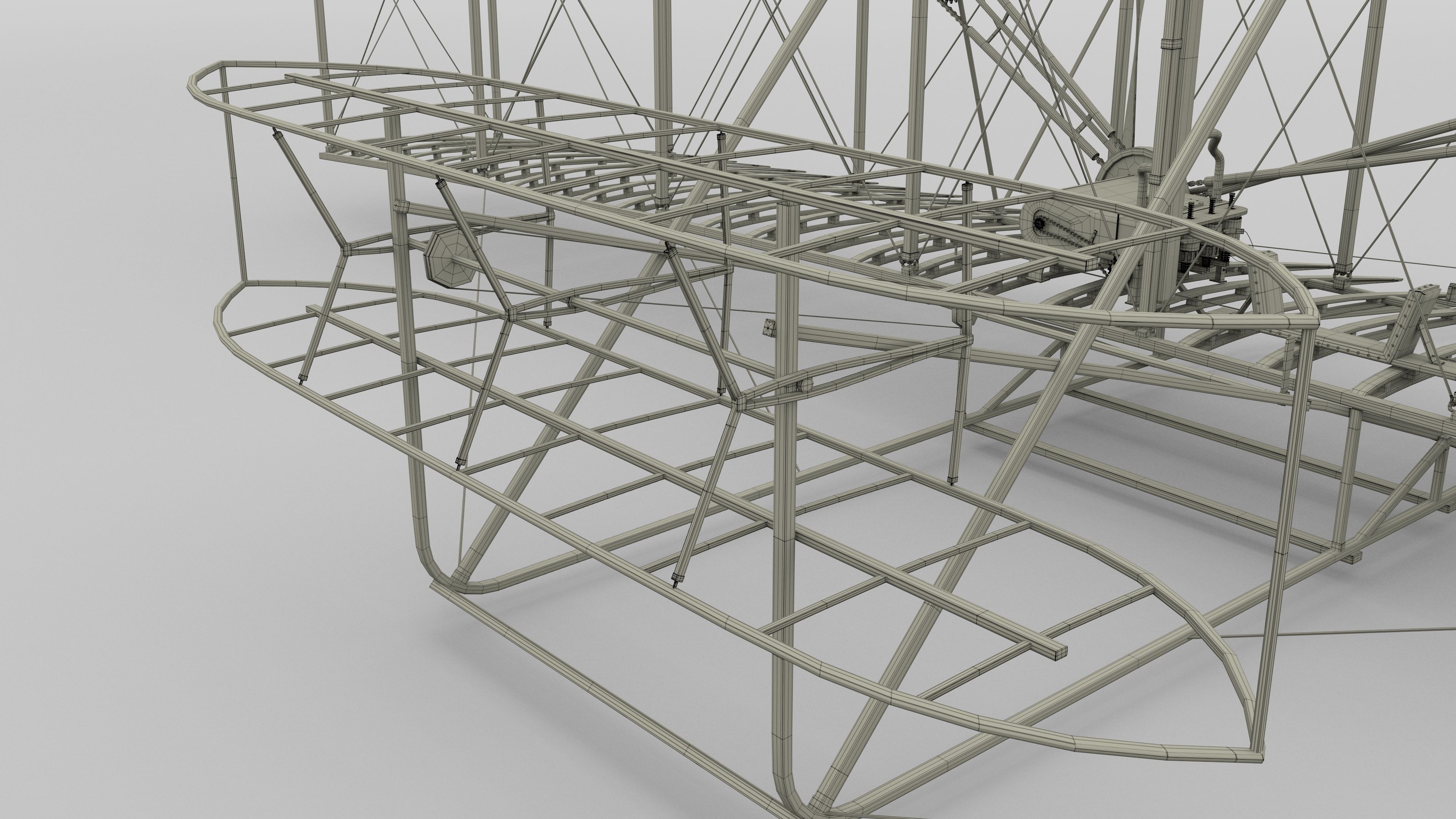 Animated Wright Flyer 1903 3D model animated rigged | CGTrader