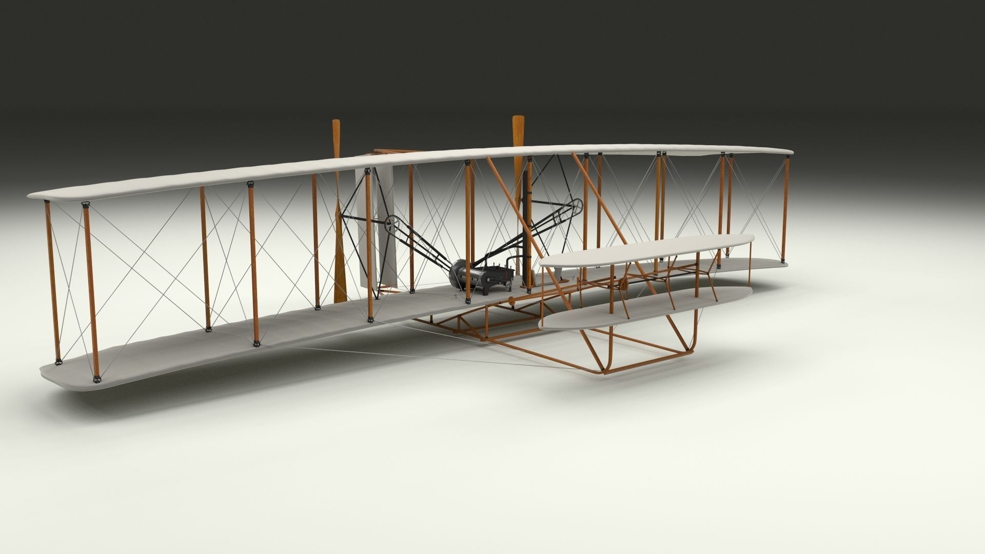 Animated Wright Flyer 1903 3D model animated rigged | CGTrader