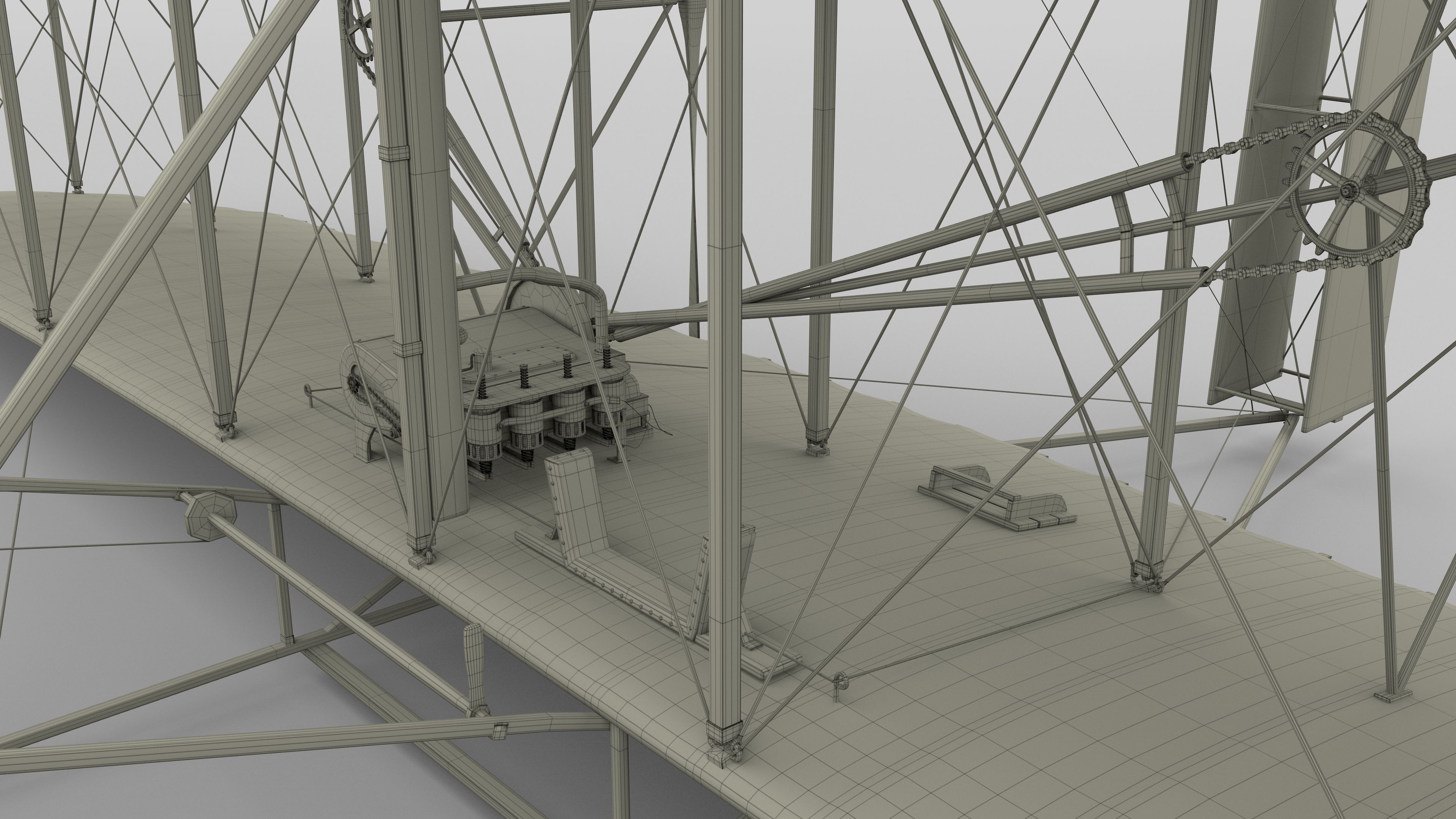 Animated Wright Flyer 1903 3D model animated rigged | CGTrader