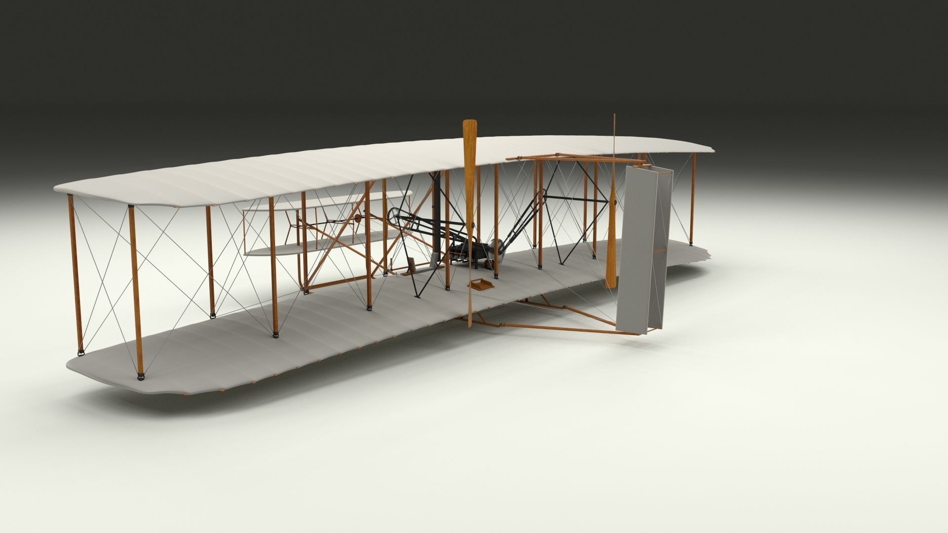 Animated Wright Flyer 1903 3D model animated rigged | CGTrader