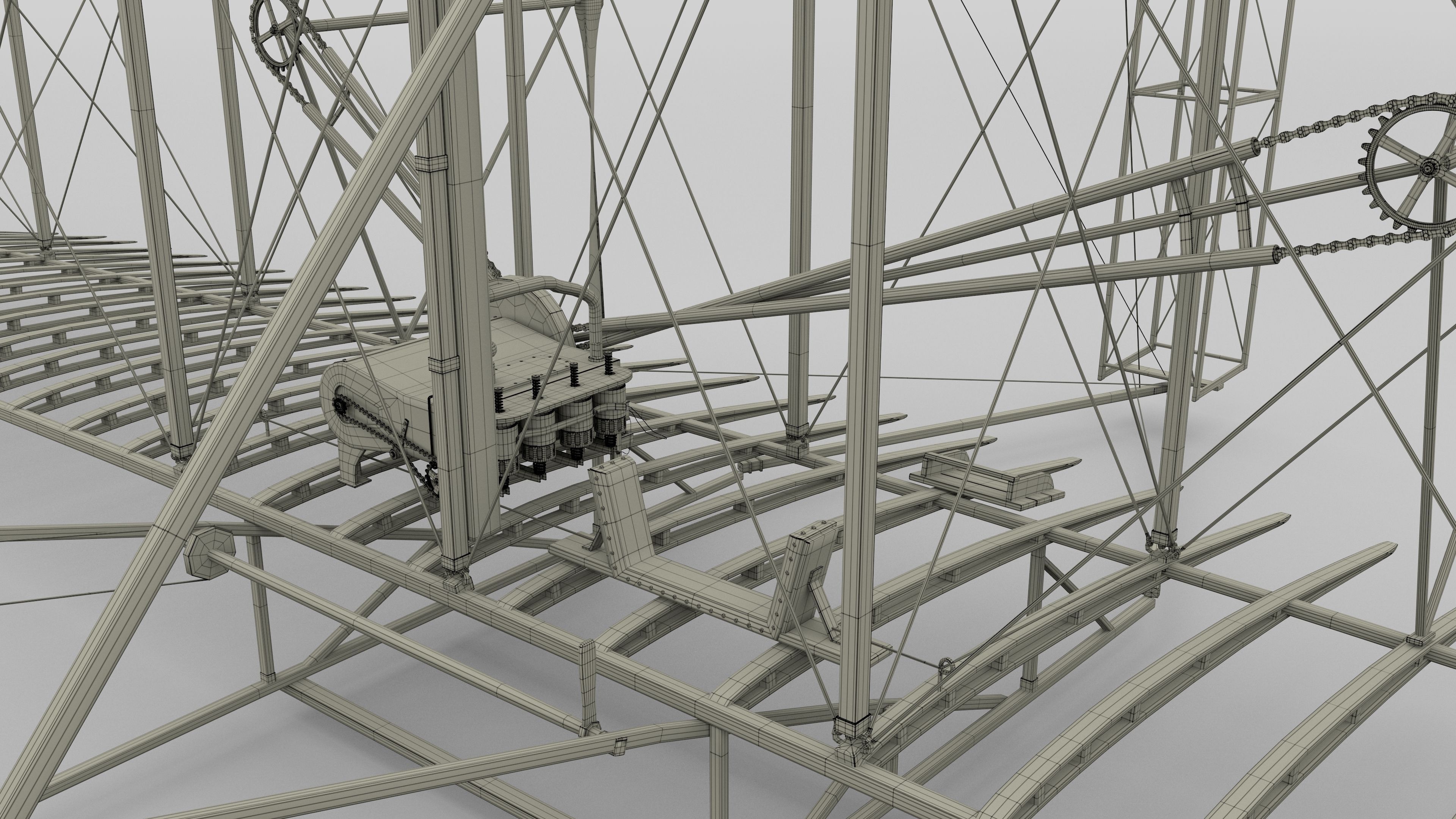 Animated Wright Flyer 1903 3D model animated rigged | CGTrader