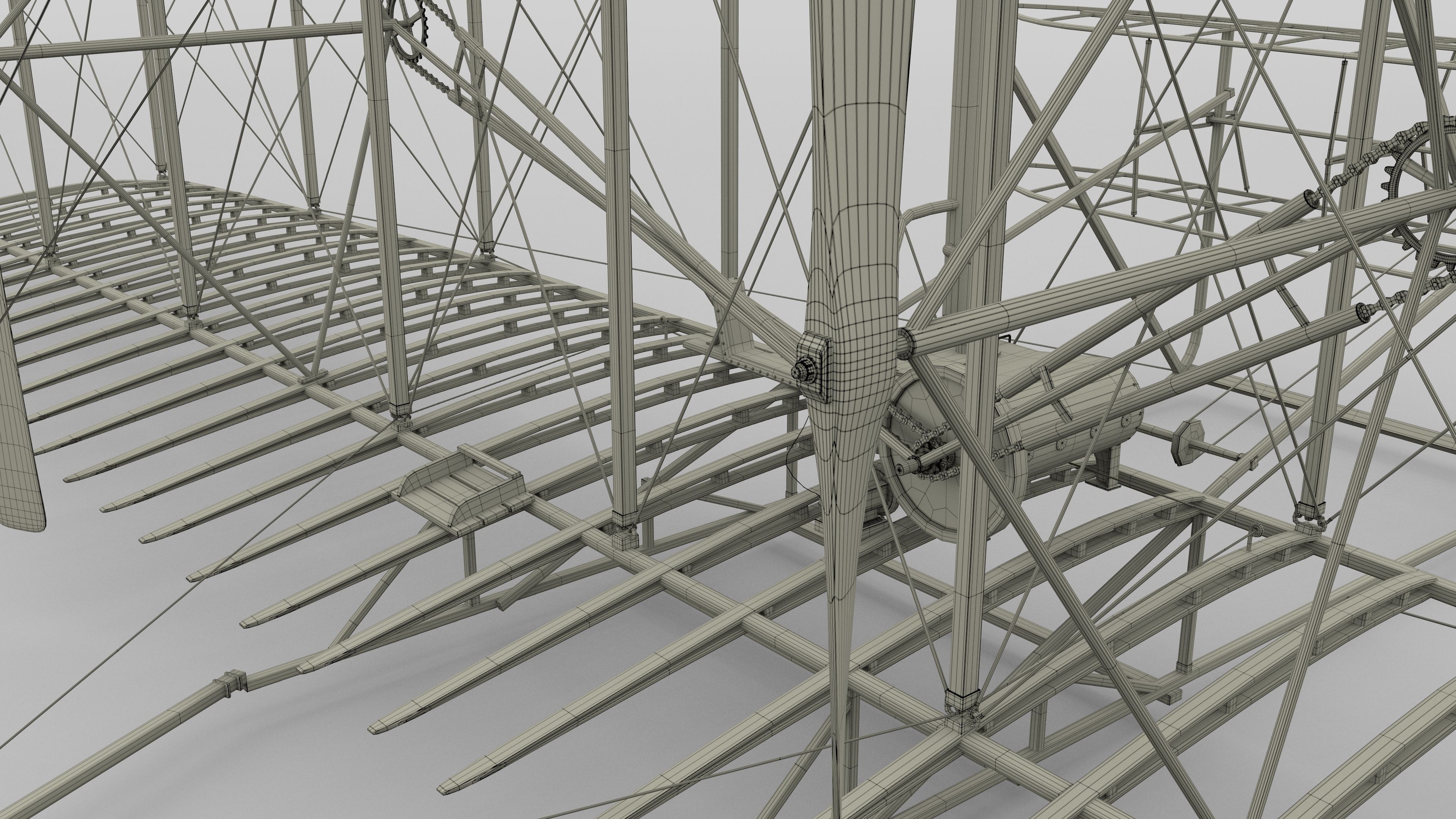 Animated Wright Flyer 1903 3D model animated rigged | CGTrader