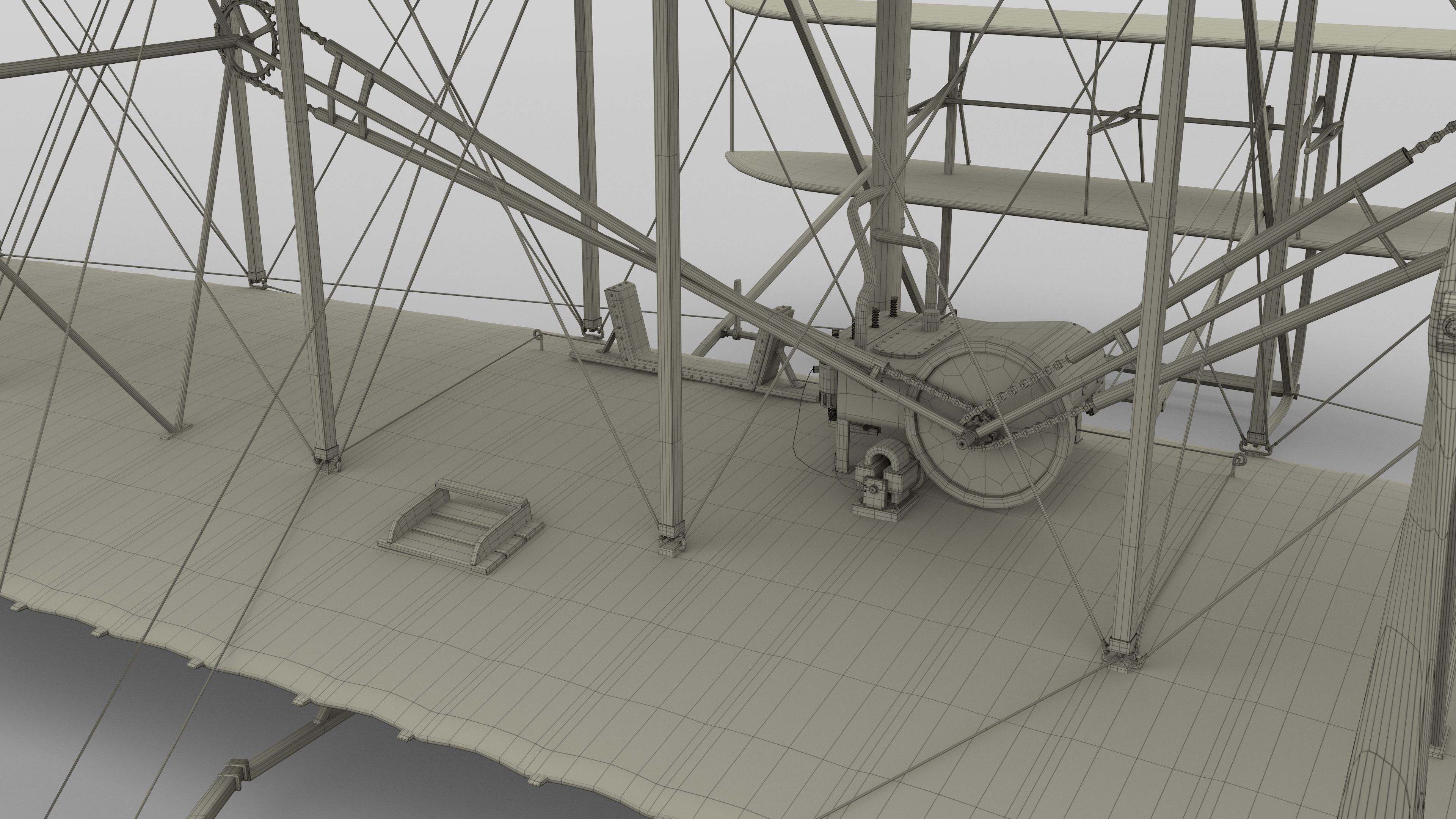 Animated Wright Flyer 1903 3D model animated rigged | CGTrader