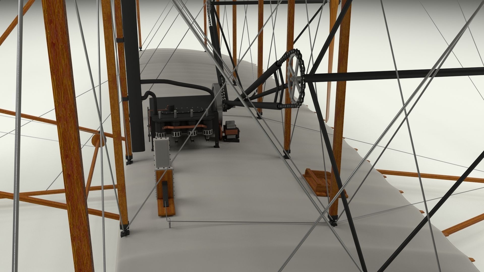 Animated Wright Flyer 1903 3D model animated rigged | CGTrader