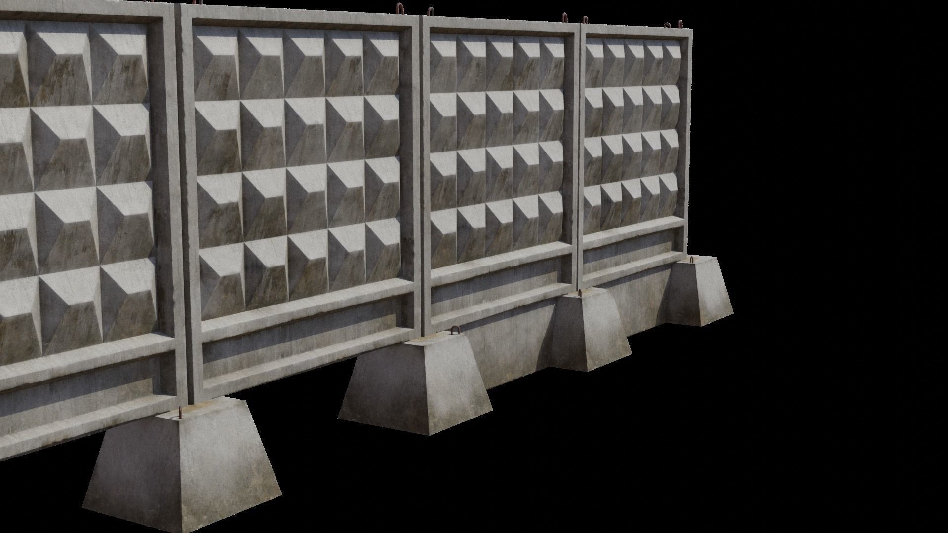 3D model PO-2 Soviet concrete fence VR / AR / low-poly | CGTrader