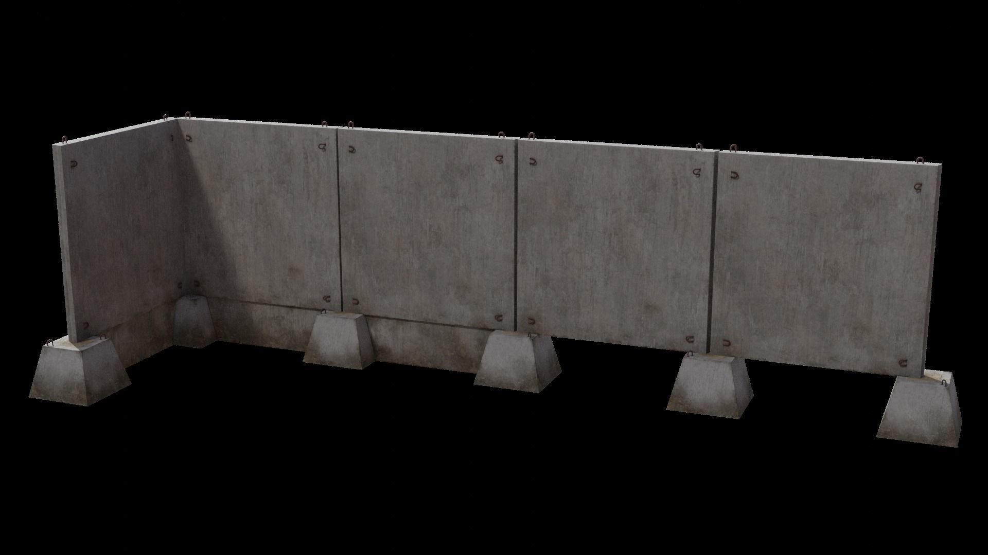 3D model PO-2 Soviet concrete fence VR / AR / low-poly | CGTrader