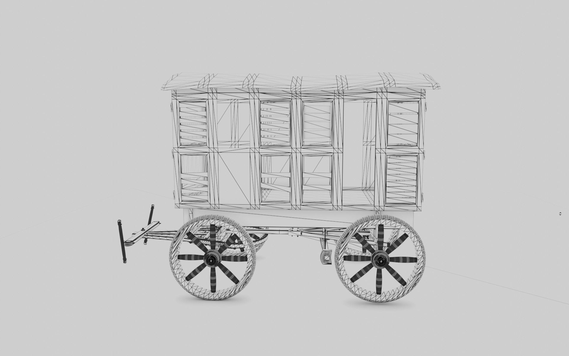 Old Western Goods Wagon 3D model | CGTrader
