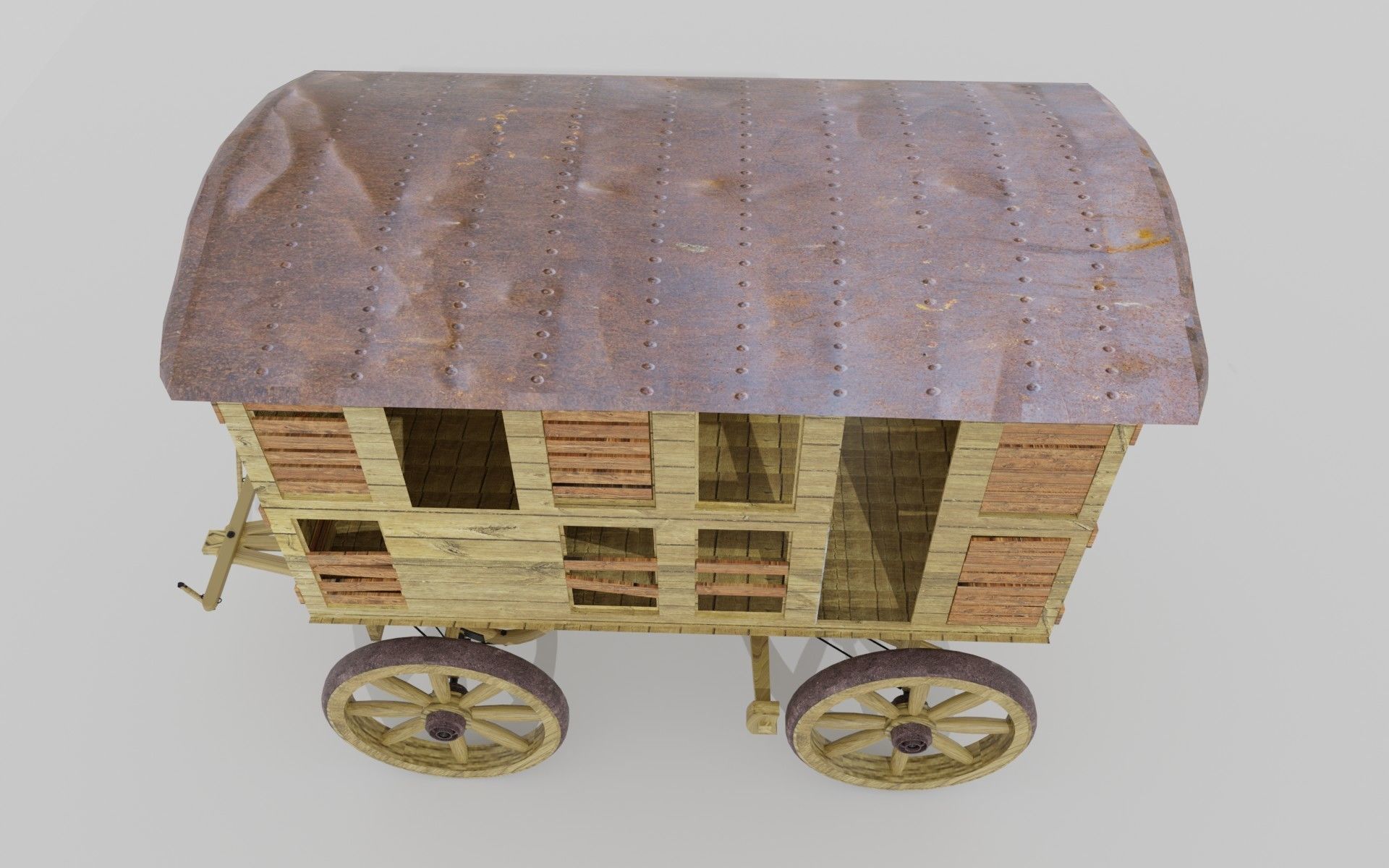 Old Western Goods Wagon 3D model | CGTrader