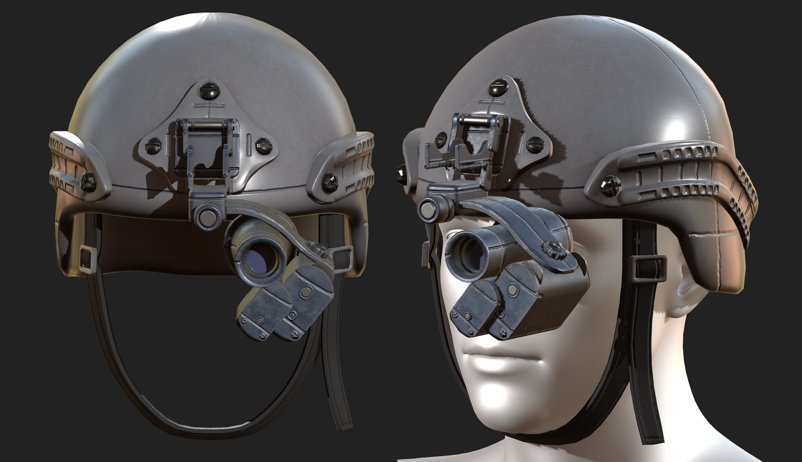 3D model Helmet military combat soldier armor scifi Low-poly 3D models ...