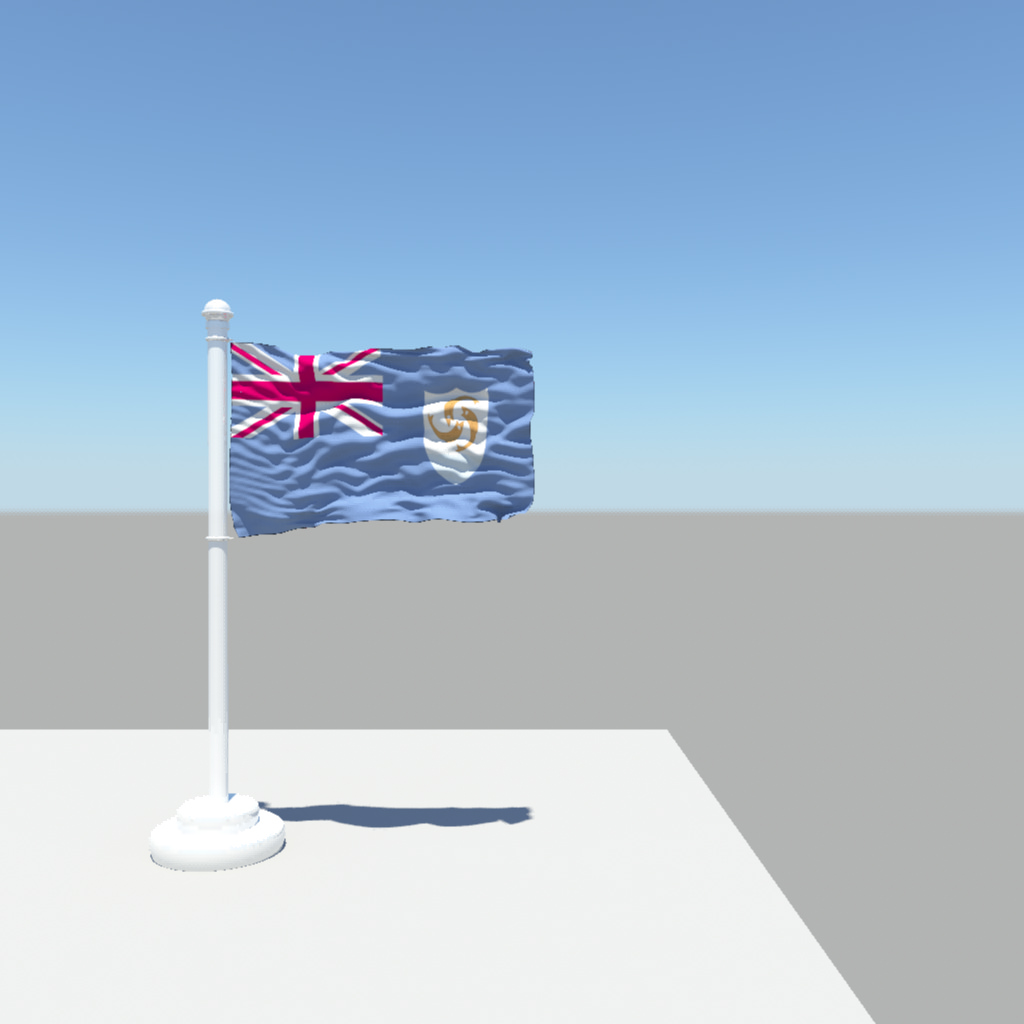 Anguilla Flag 3D model | CGTrader