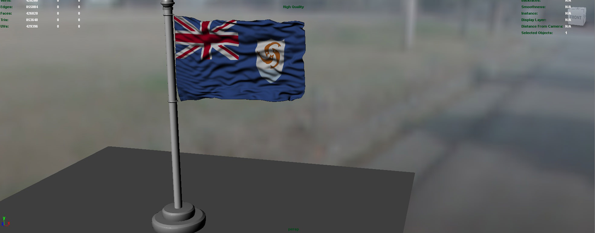 Anguilla Flag 3D model | CGTrader