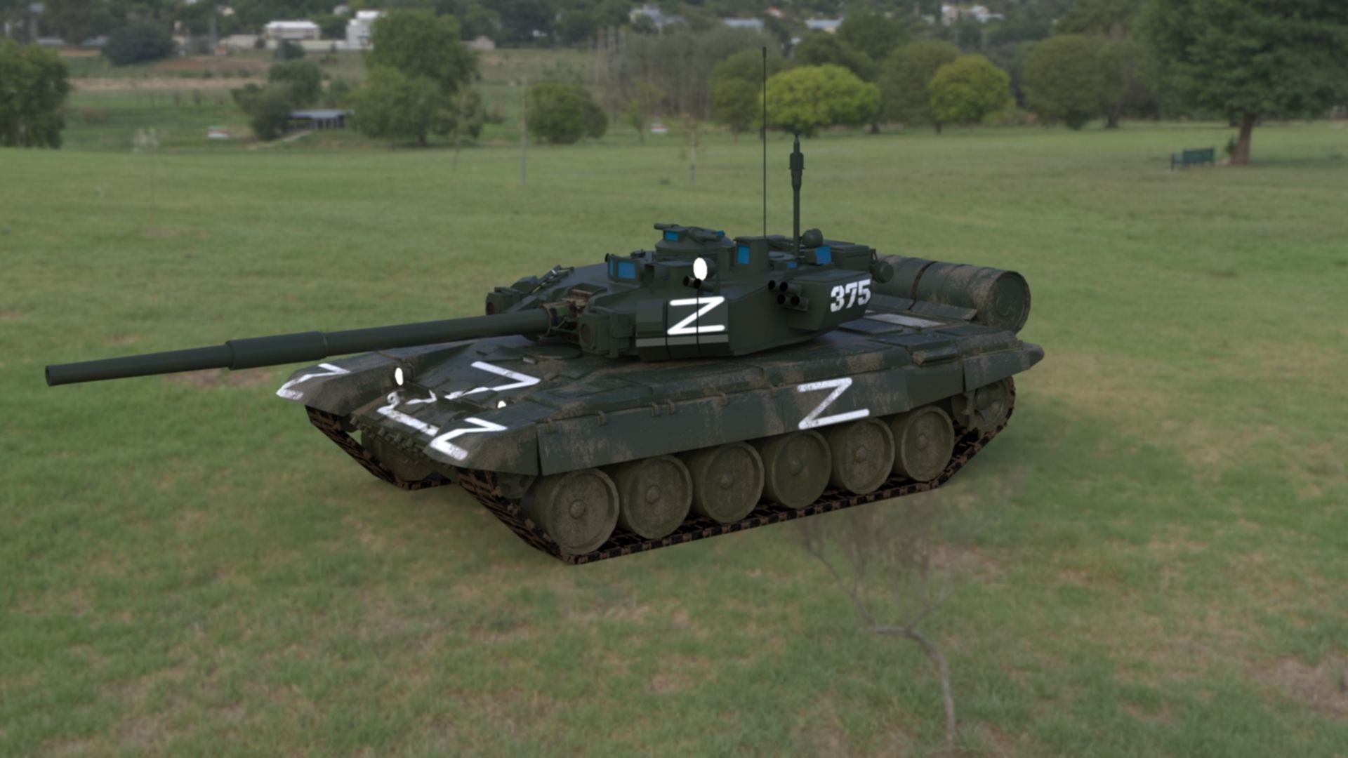 3D model Weathered T90A Main Battle Tank with Iconic Z Marking VR / AR / low-poly | CGTrader