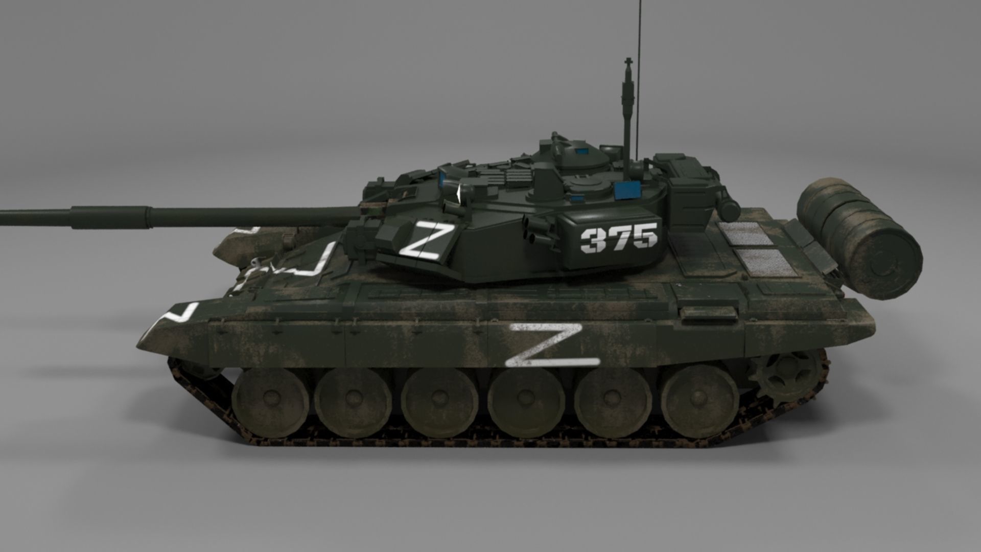 3D model Weathered T90A Main Battle Tank with Iconic Z Marking VR / AR / low-poly | CGTrader