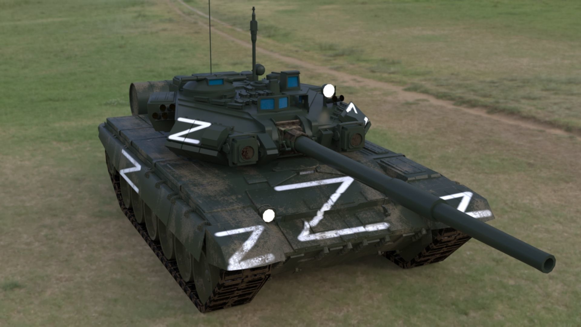 3D model Weathered T90A Main Battle Tank with Iconic Z Marking VR / AR / low-poly | CGTrader