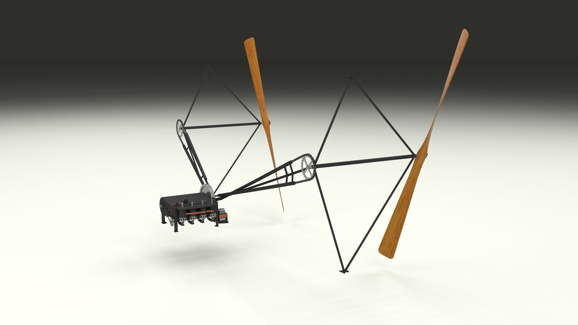 Wright Flyer Propulsion Animated 3D model animated rigged | CGTrader
