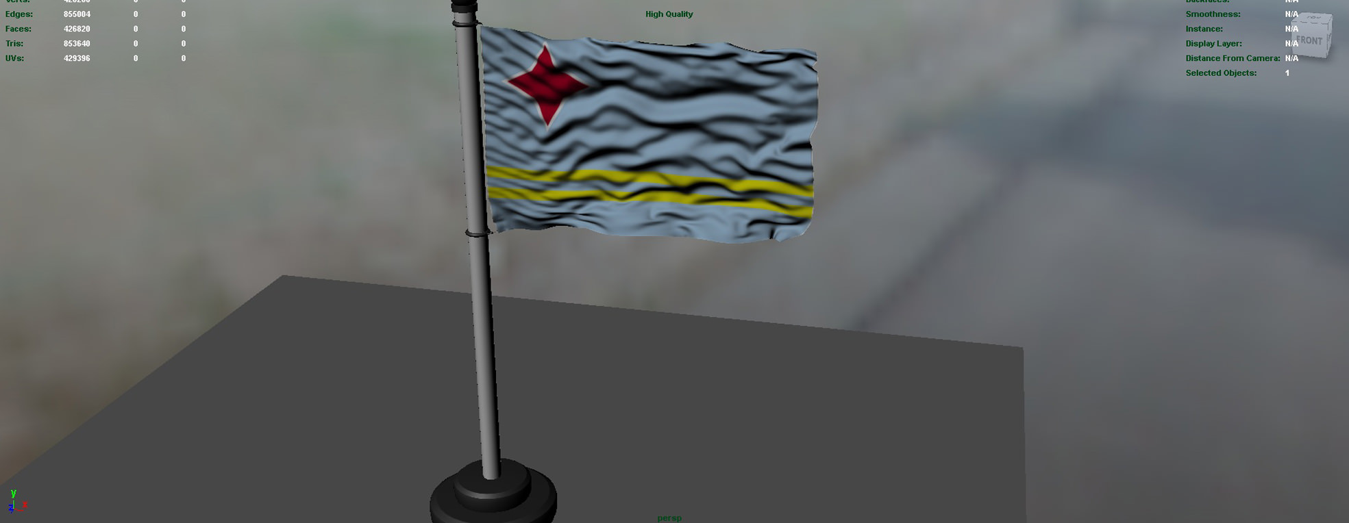 Aruba Flag 3D model | CGTrader