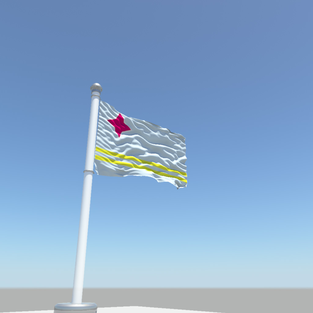 Aruba Flag 3D model | CGTrader