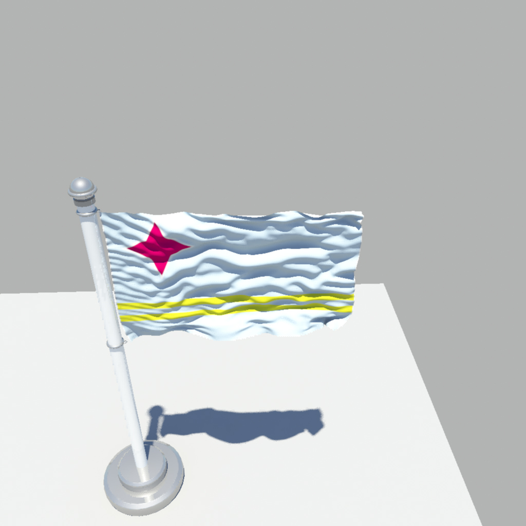 Aruba Flag 3D model | CGTrader