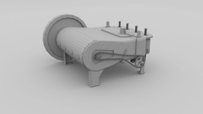 Wright Flyer Engine 3D Model animated rigged OBJ FBX STL BLEND DAE ...