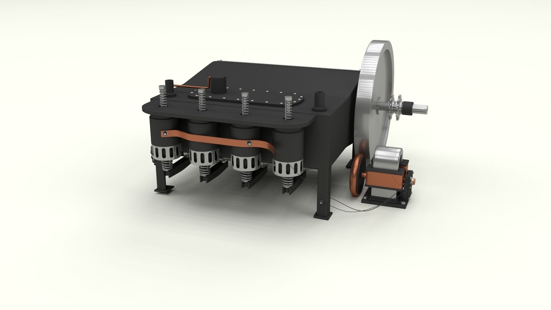 Wright Flyer Engine 3D Model animated rigged .obj .fbx .stl .blend .dae ...