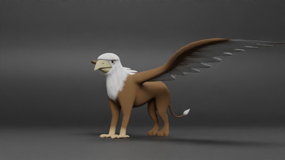 3D model Cartoon griffin VR / AR / low-poly | CGTrader