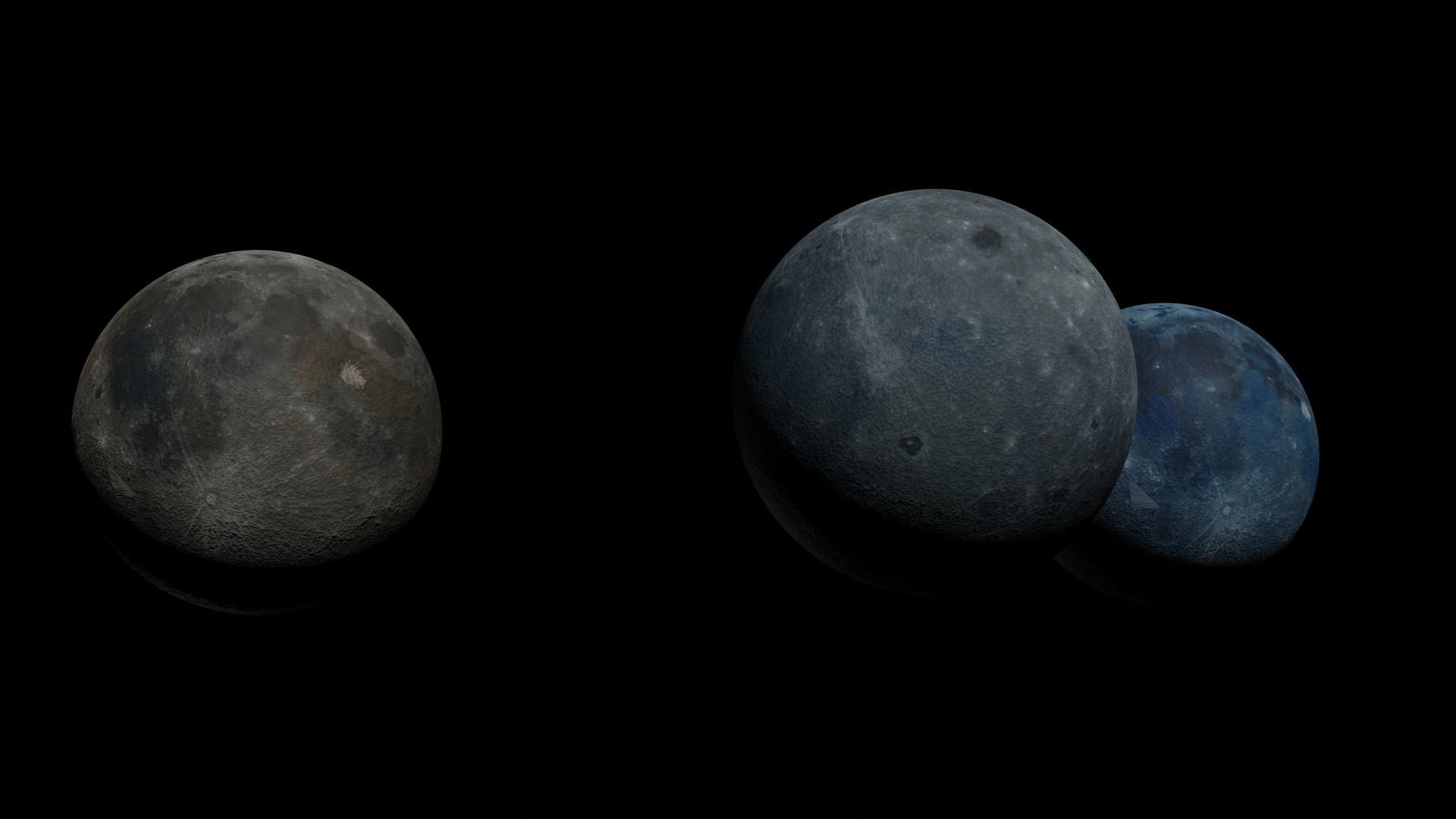 Moon Pack 2 - Ice Moons 3D model | CGTrader