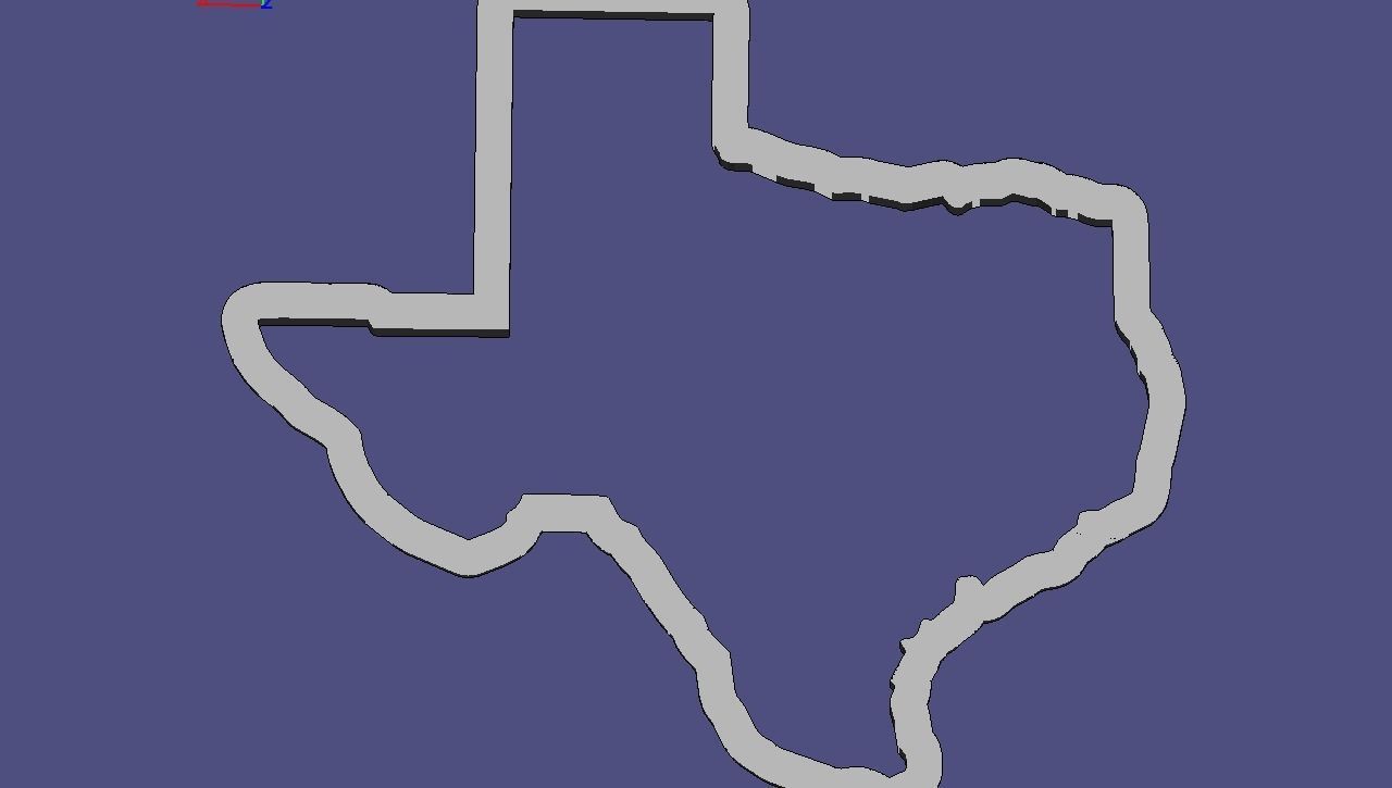 Texas state outline 3D model 3D printable | CGTrader