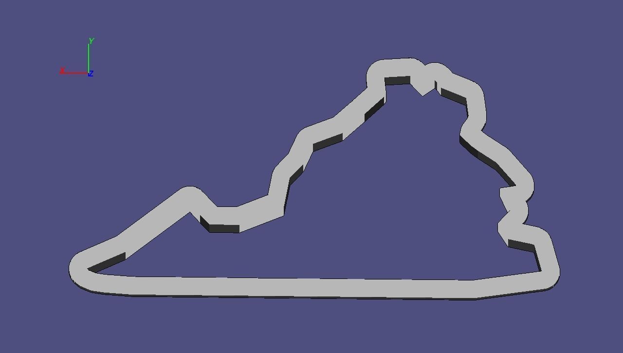 Virginia cookie cutter with shape of 3D model 3D printable | CGTrader