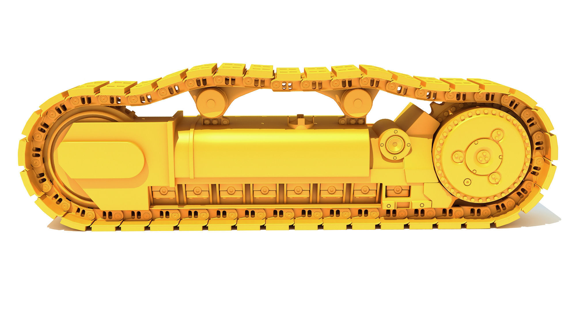 Bulldozer Excavator Track Set 3D model | CGTrader