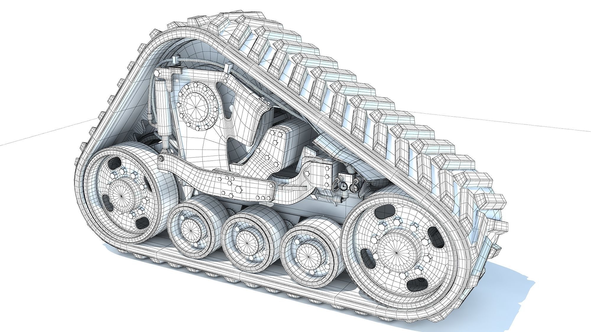 Bulldozer Excavator Track Set 3D model | CGTrader
