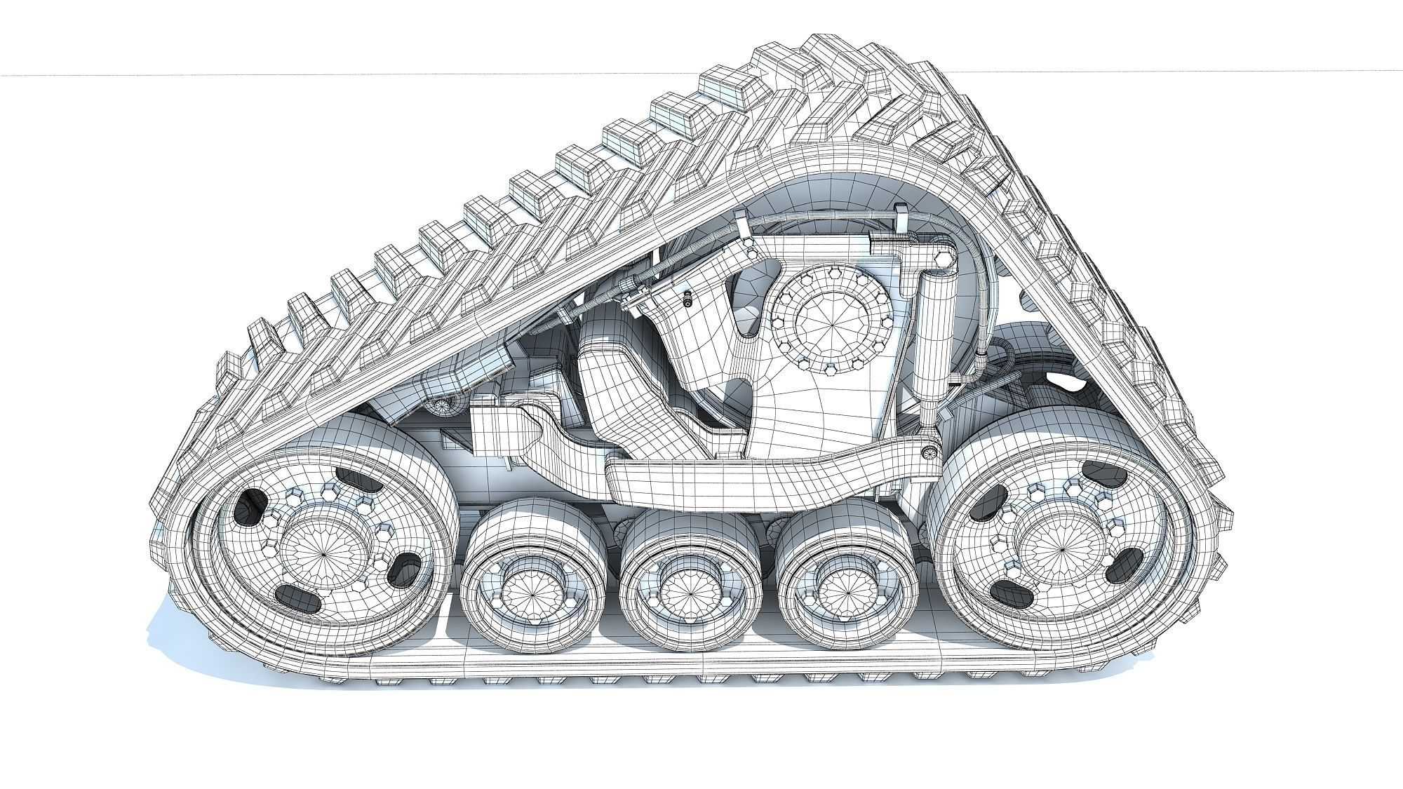 Bulldozer Excavator Track Set 3D model | CGTrader