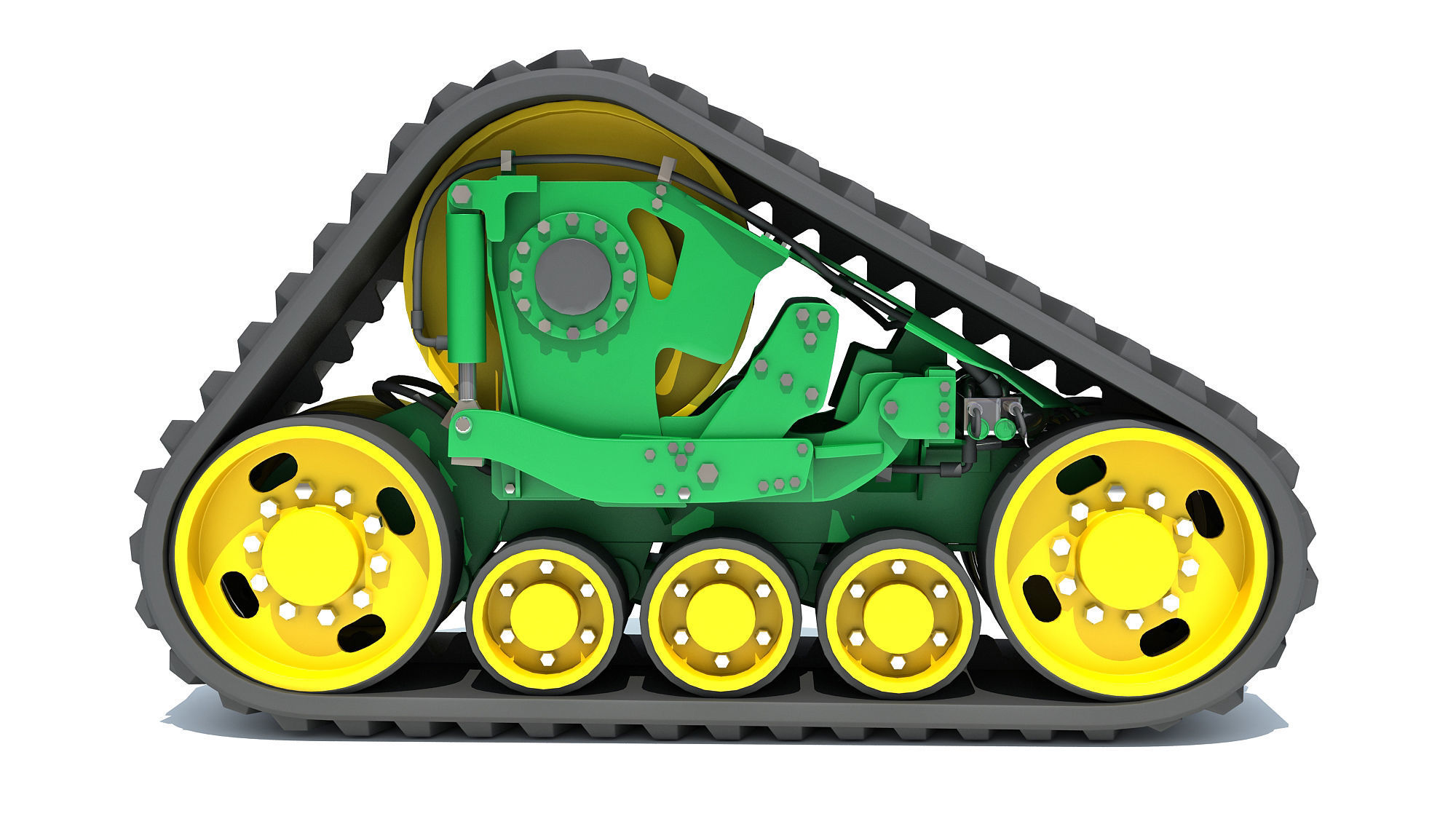 Bulldozer Excavator Track Set 3D model | CGTrader