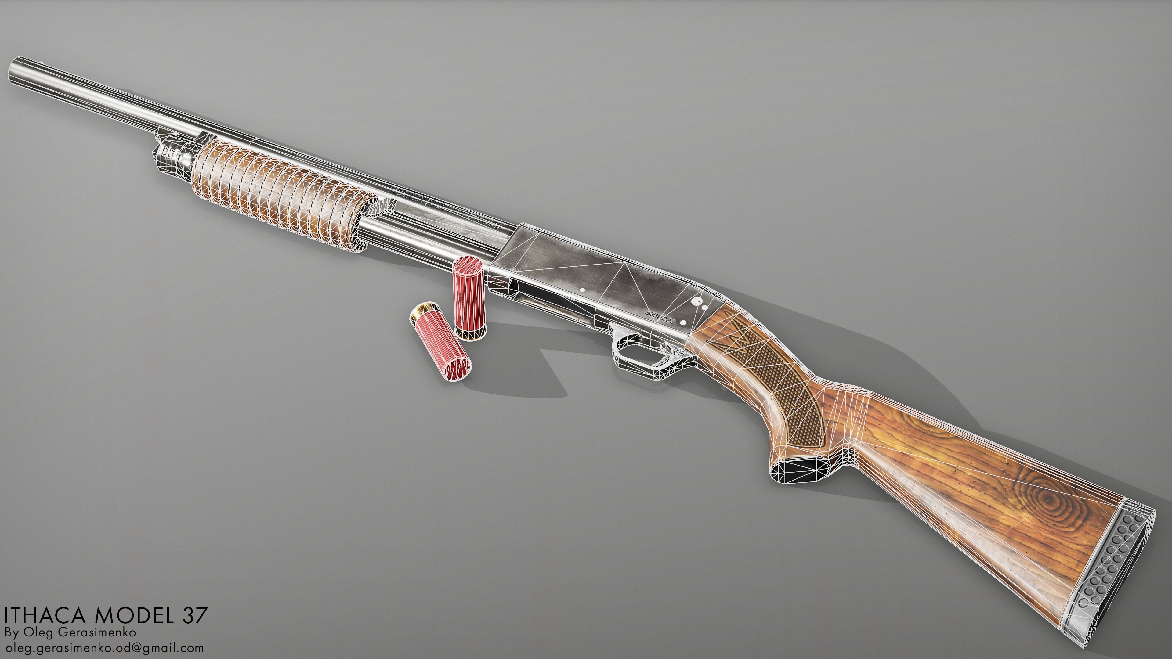 3D model Ithaca Model 37 VR / AR / low-poly | CGTrader