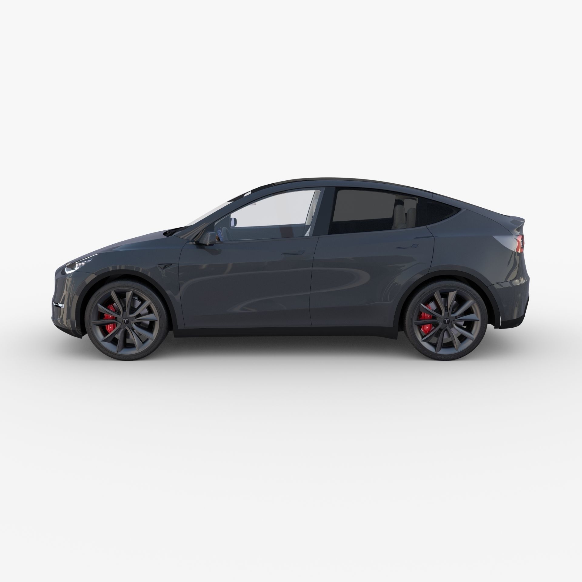 Tesla Model Y Midnight Silver with interior 3D model | CGTrader