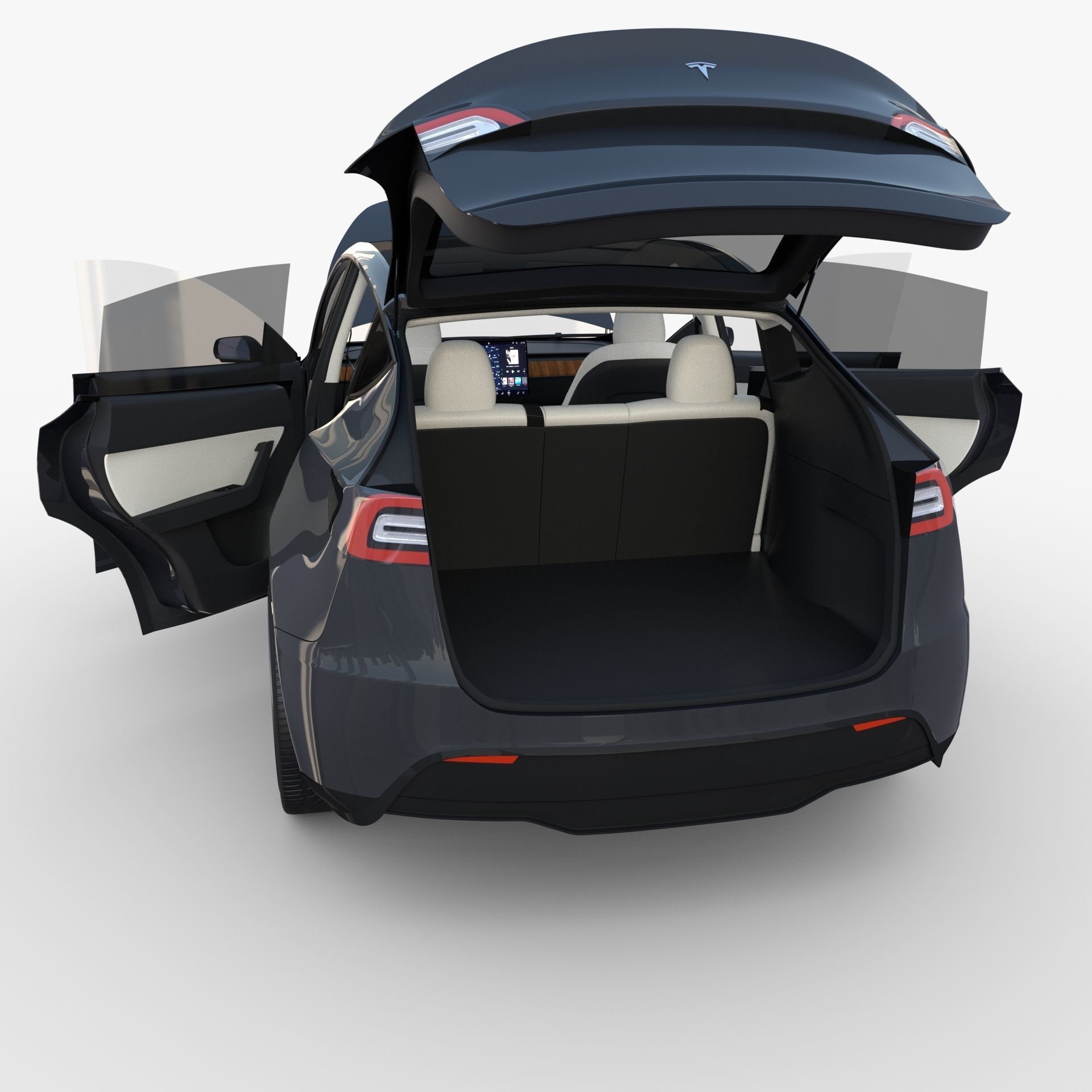 Tesla Model Y Midnight Silver with interior 3D model | CGTrader