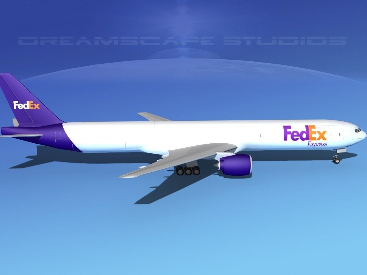 Boeing 777-300 FedEx 3D model rigged | CGTrader