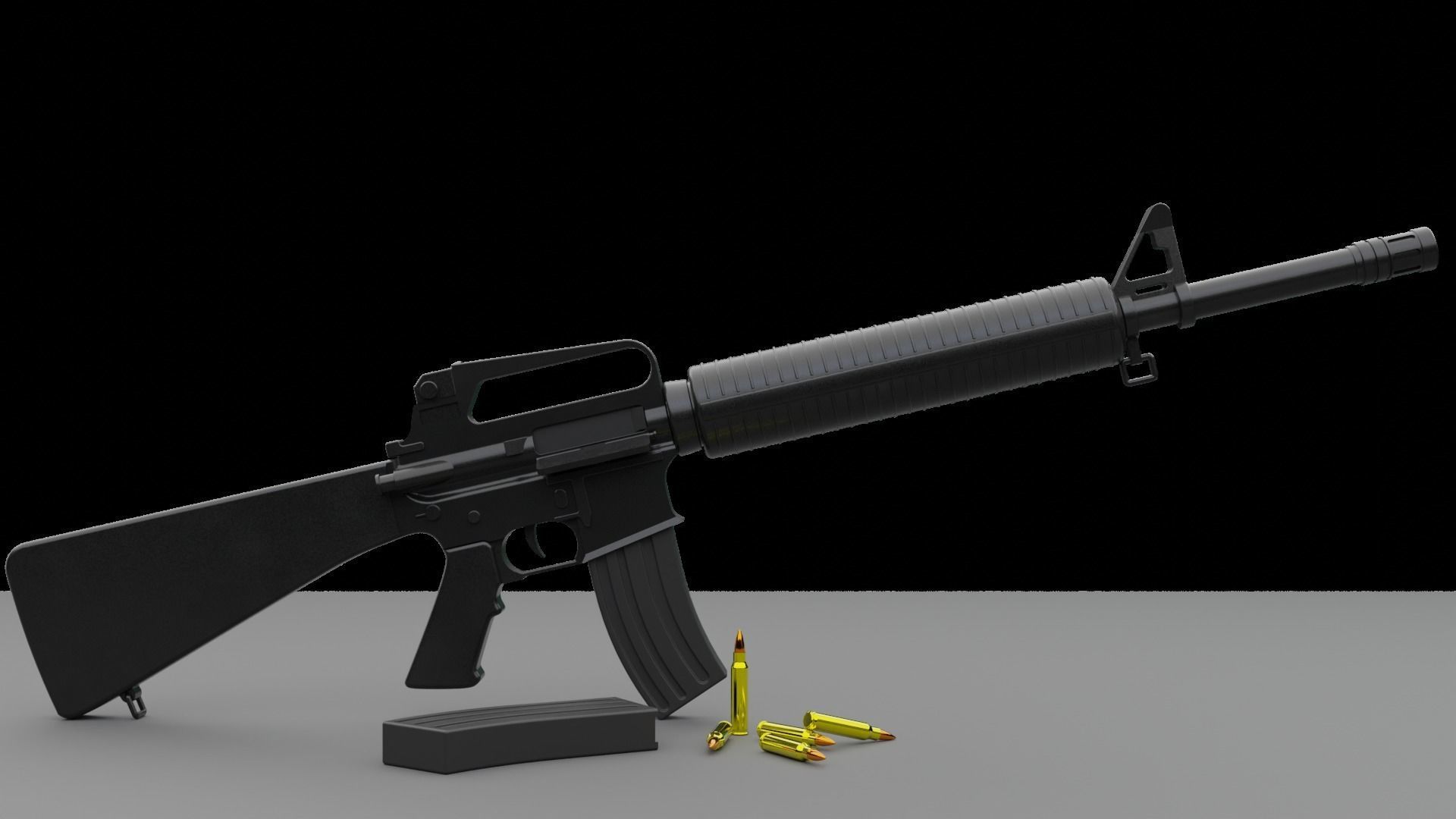 3D model M16 Assault Rifle VR / AR / low-poly | CGTrader