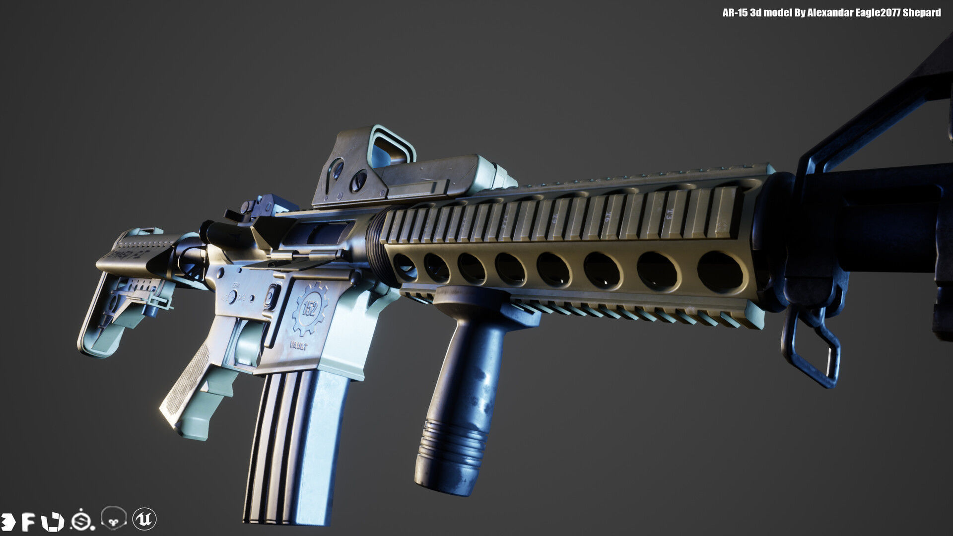 3D model ar15 weapon VR / AR / low-poly | CGTrader