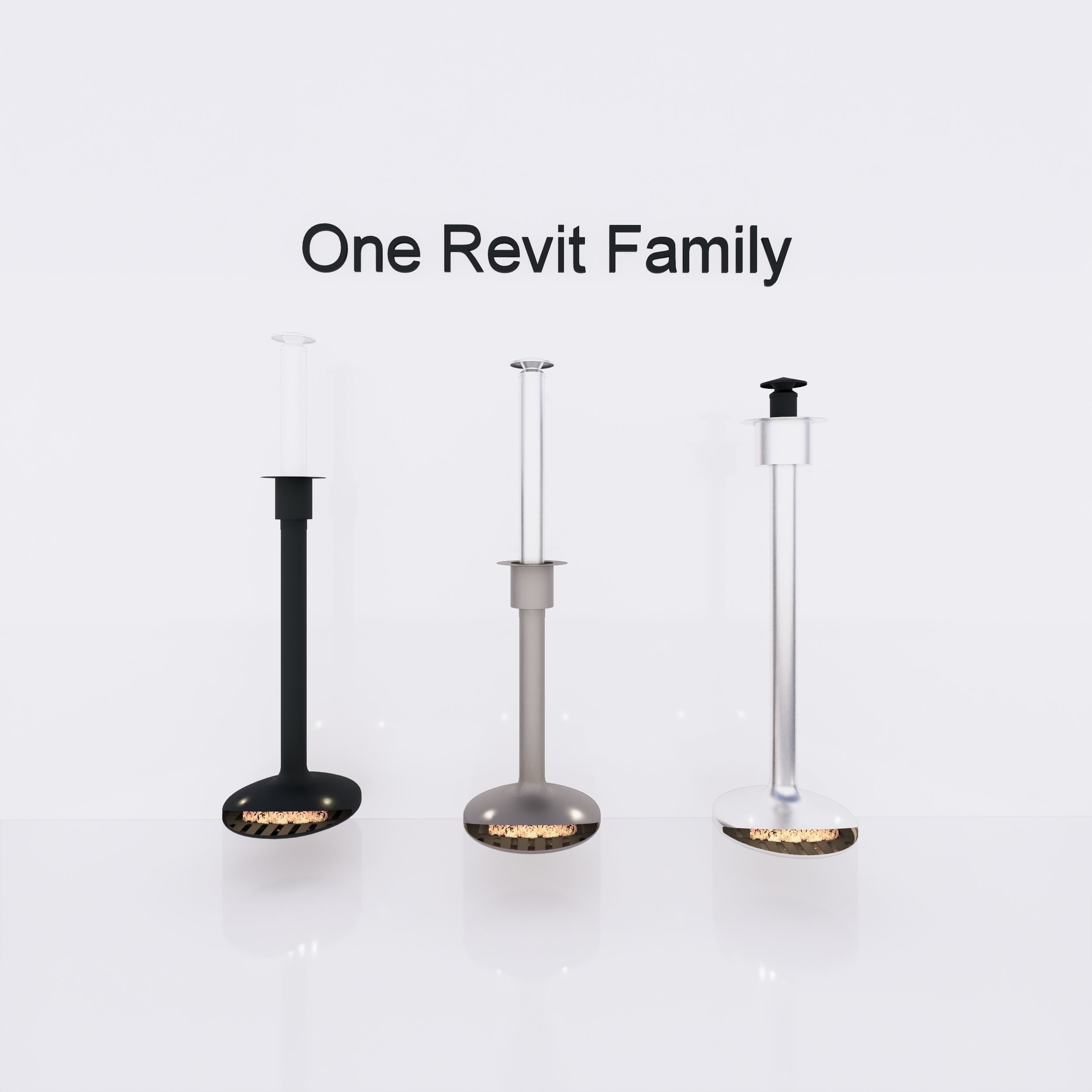 Fireplace - Full parametric Revit Family free VR / AR / low-poly 3D ...