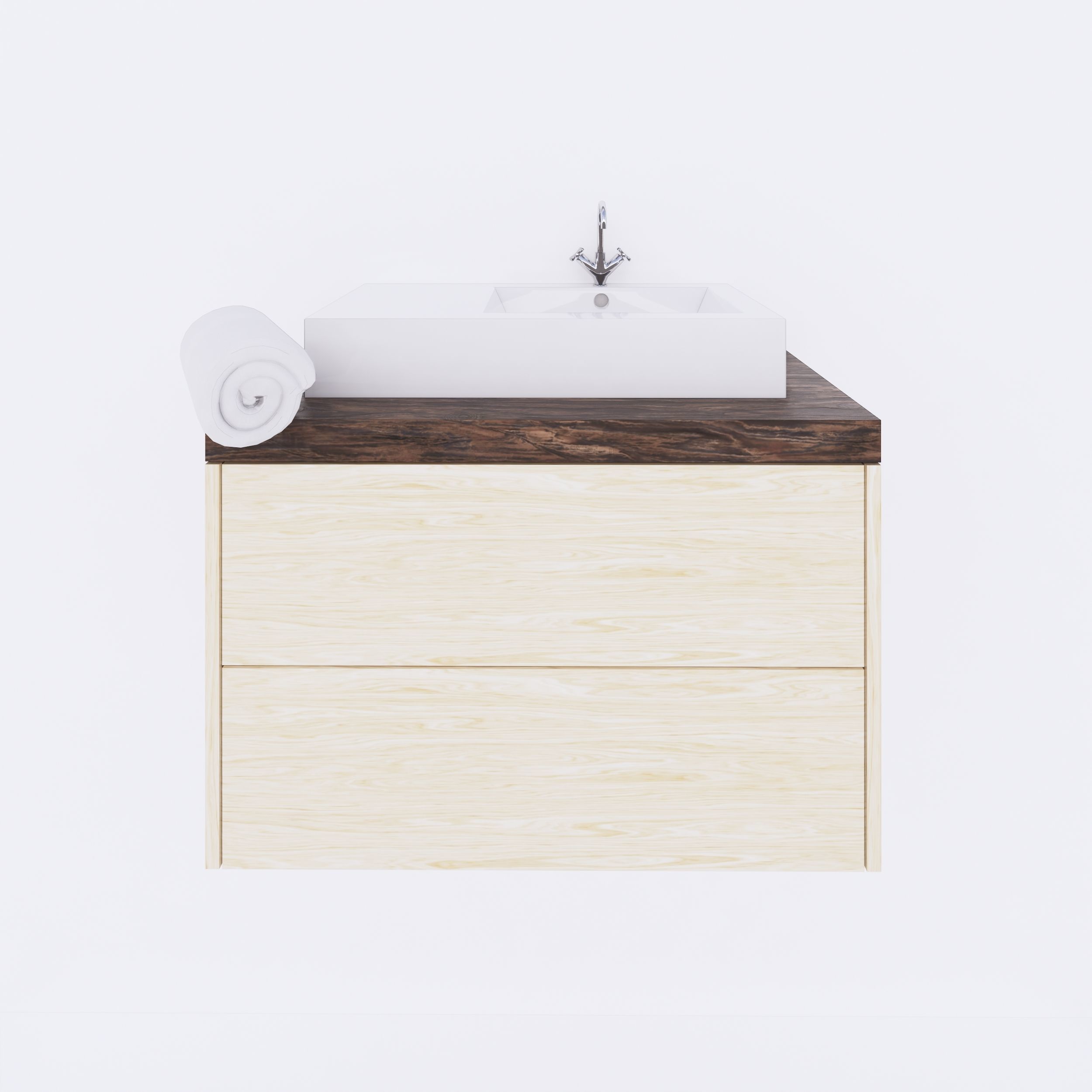 3D model Bathroom cabinet - Full parametric Revit Family VR / AR / low ...