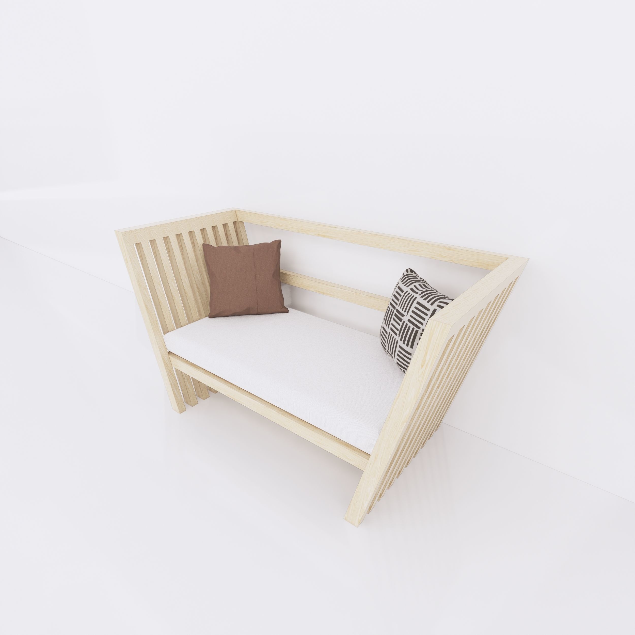 3D model Wooden bench - Full parametric Revit Family VR / AR / low-poly ...