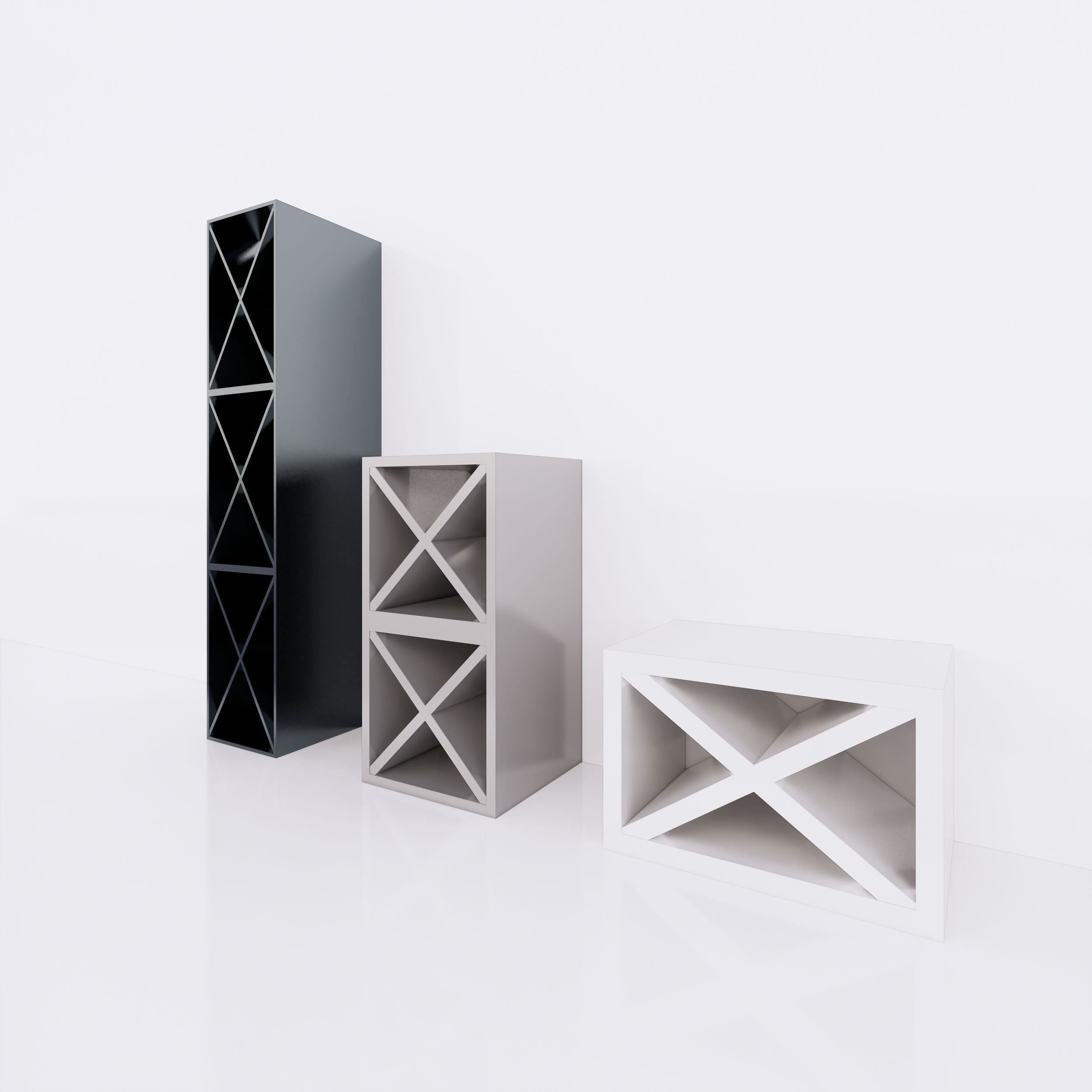 Wine shelf - Full parametric Revit Family free VR / AR / low-poly 3D ...