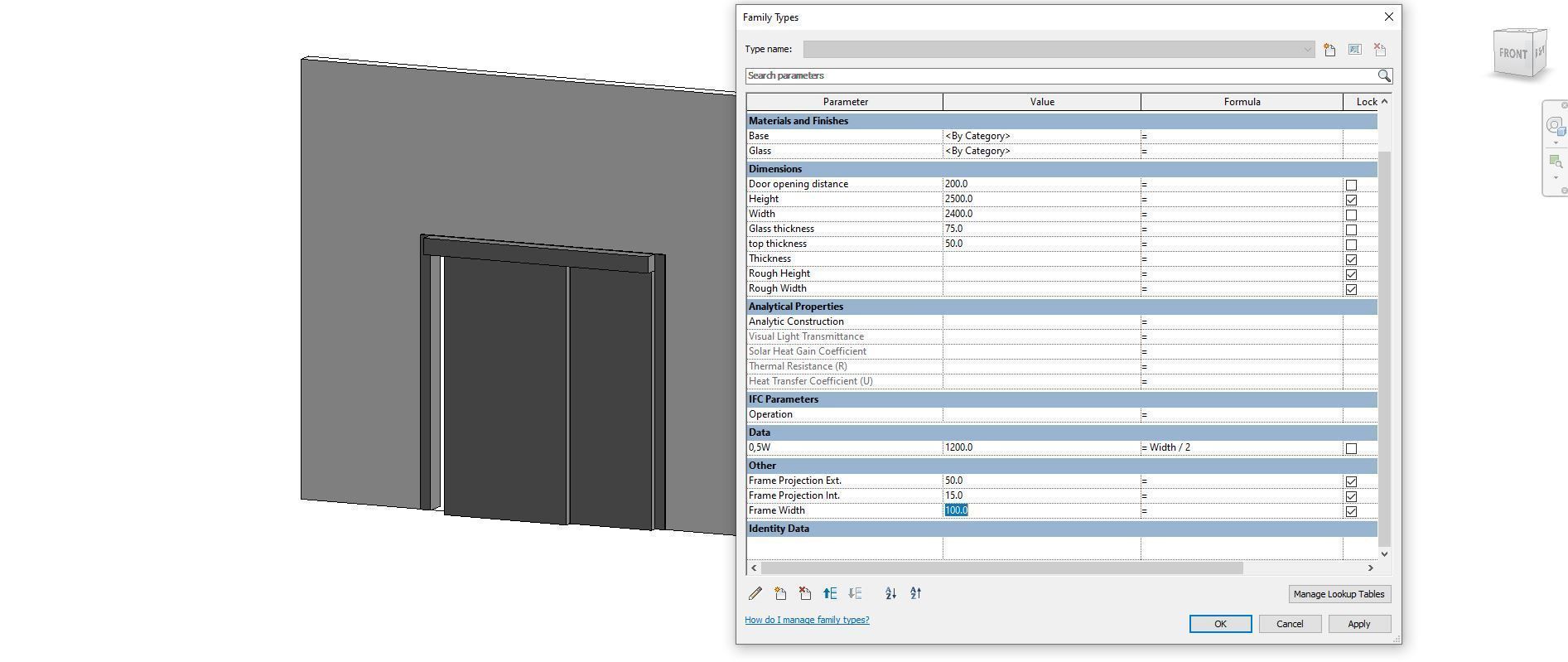 Sliding door exterior - Full parametric Revit Family free VR / AR / low ...