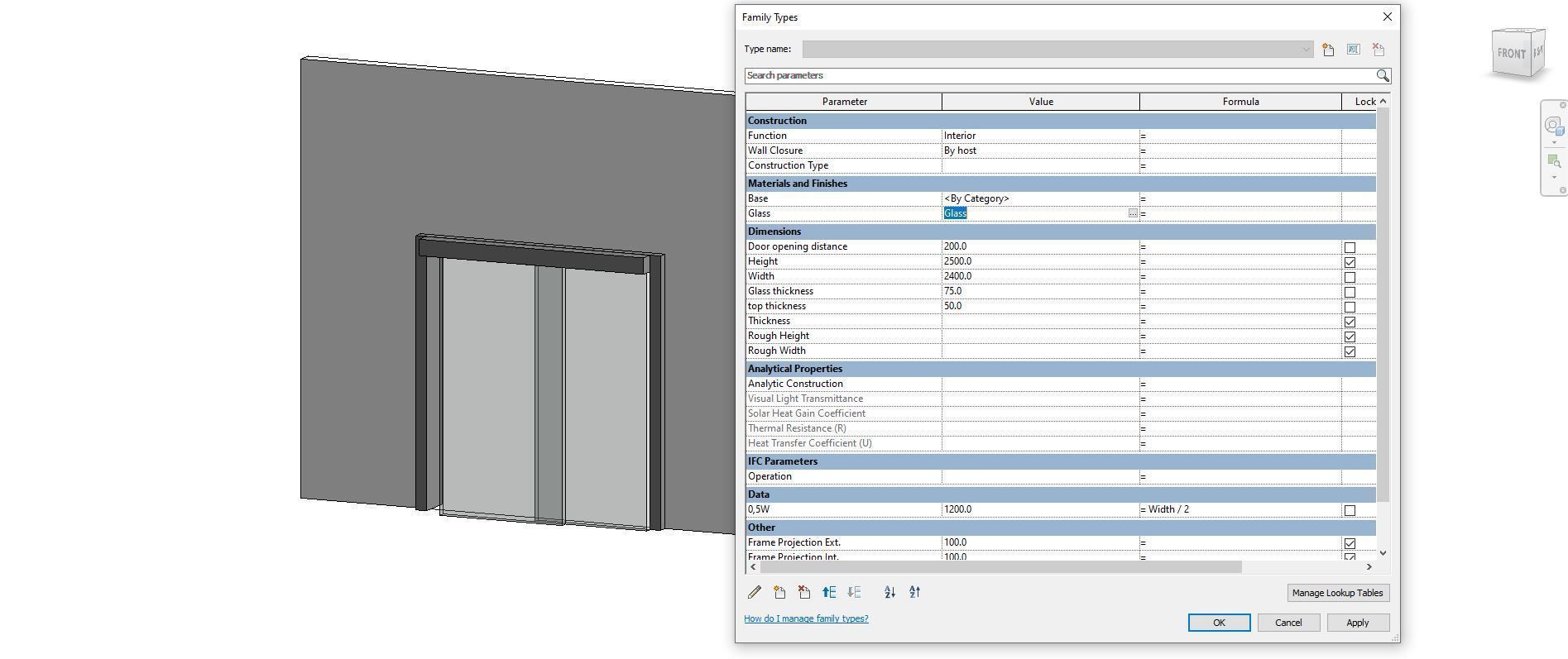 Sliding door exterior - Full parametric Revit Family free VR / AR / low ...