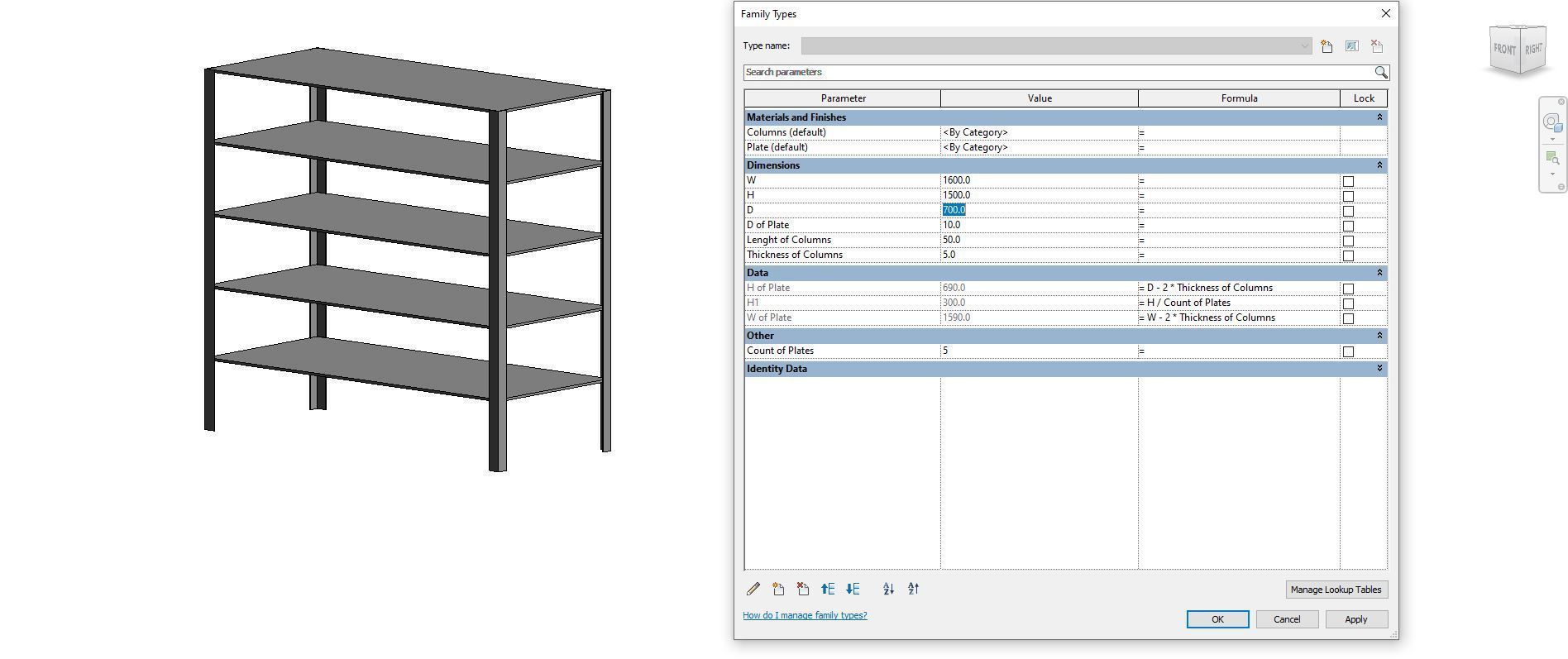 Shelf - Full parametric Revit Family free VR / AR / low-poly 3D model ...