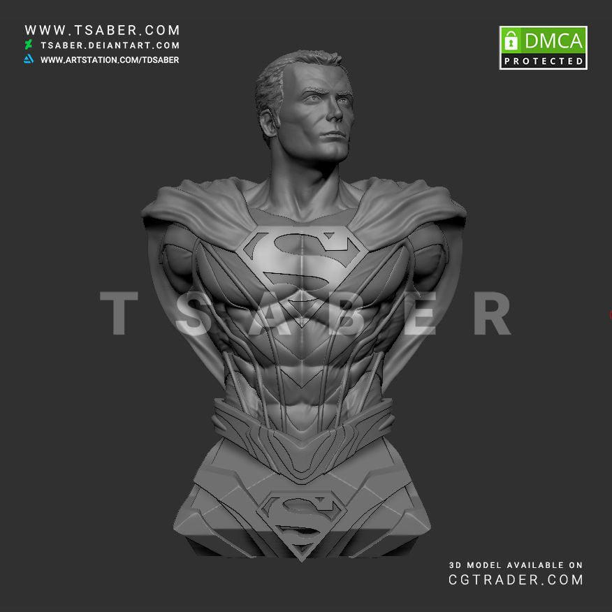 Superman Bust - DC Comics Collectibles 3D model 3D printable | CGTrader